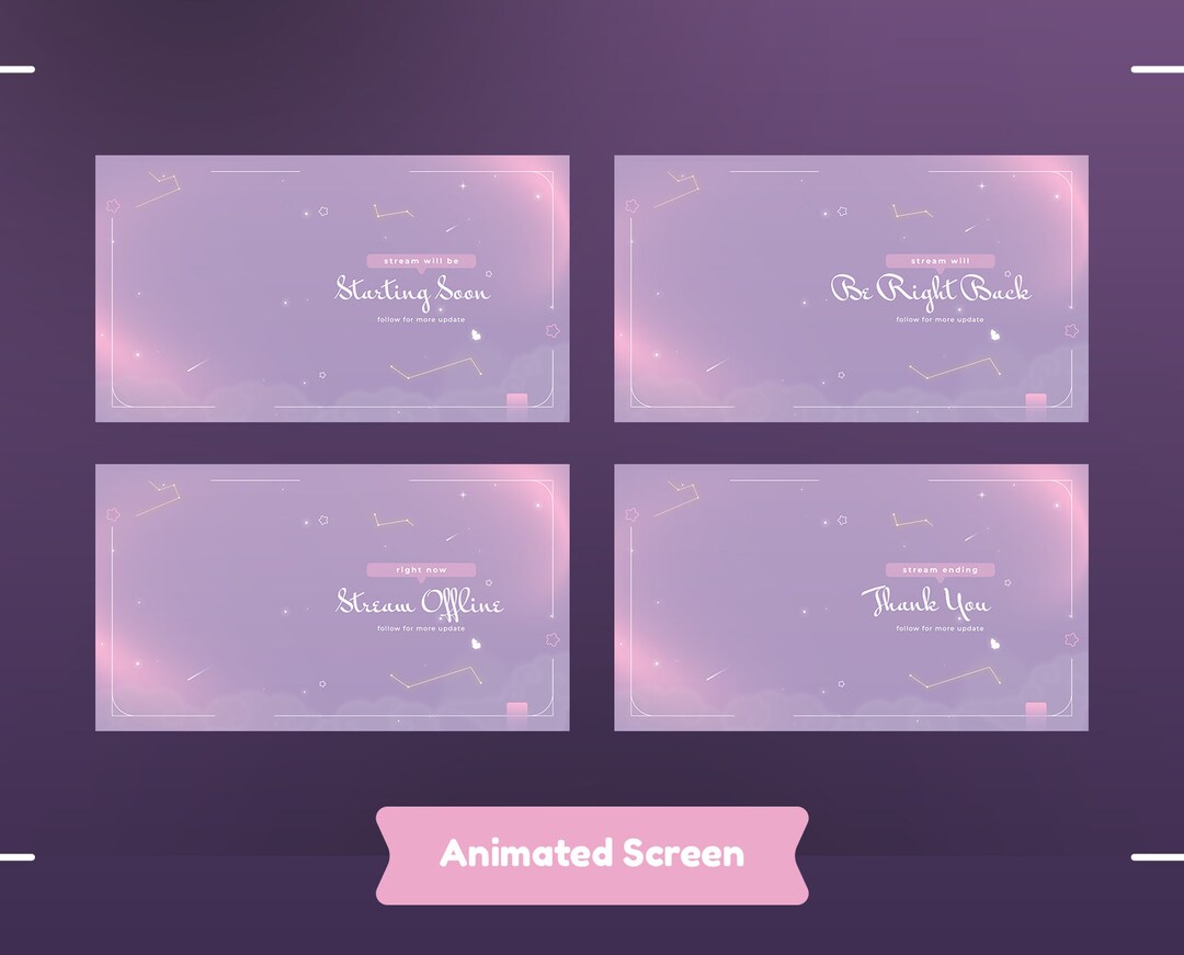 Stardust Vtuber Animated Stream Screen/stream Overlay/transition/panels ...