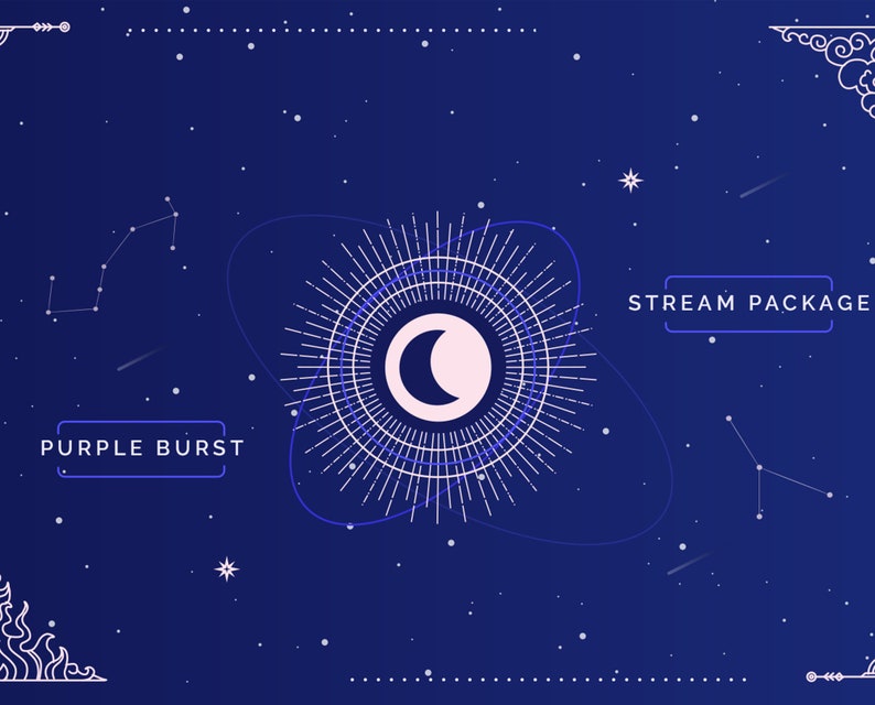 Purple Burst Animated Stream Package/stream - Etsy