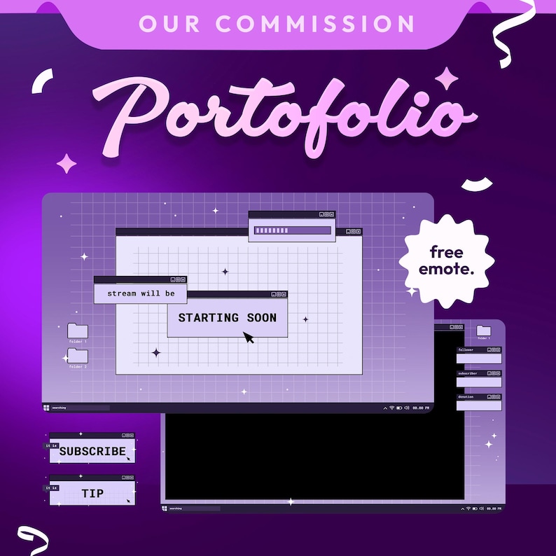Commission Stream Overlay Pack | Twitch Overlay | Animated Bundle Alert ...