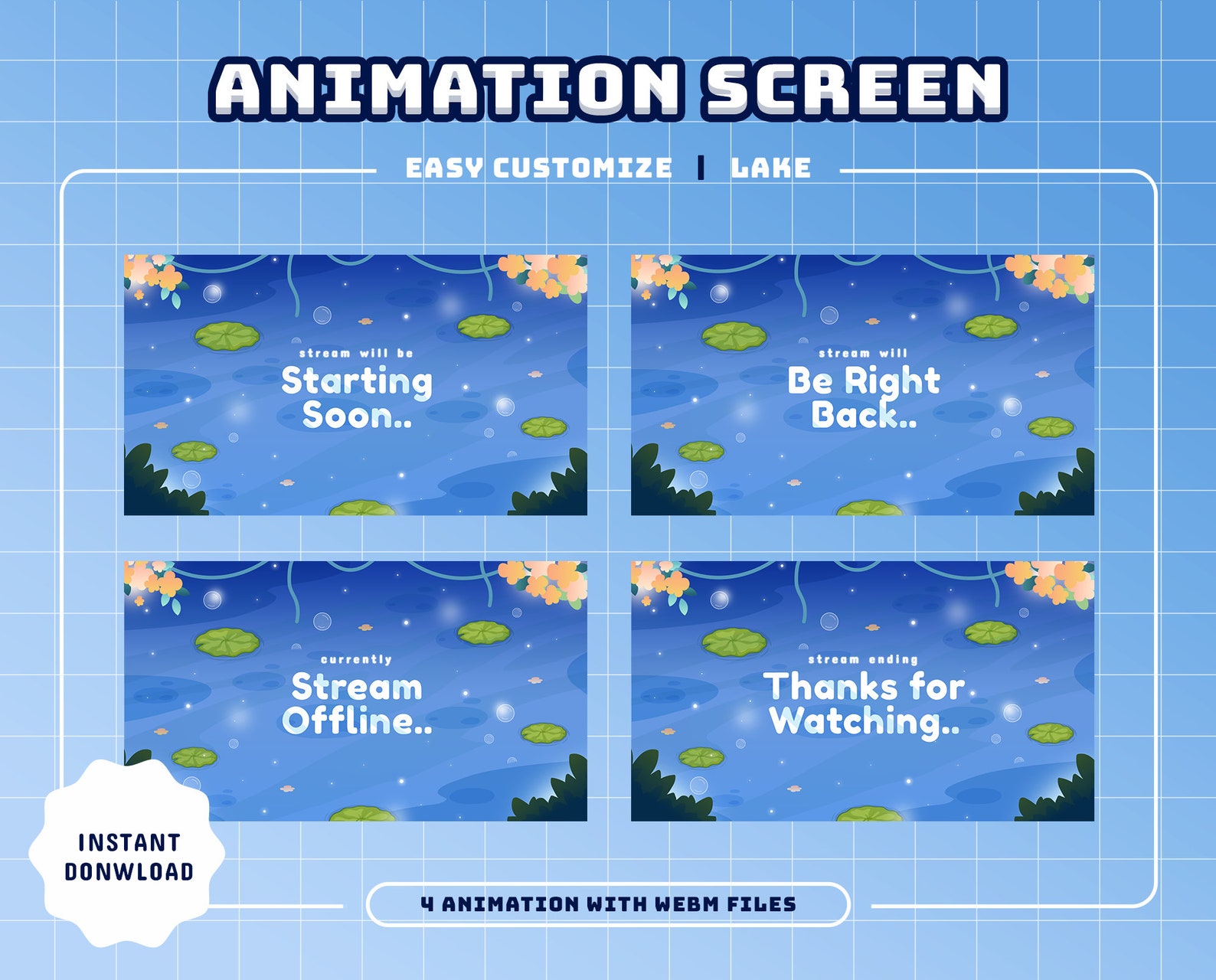 Lake Animated Stream Package/stream Overlay/stream Package/sea Theme ...