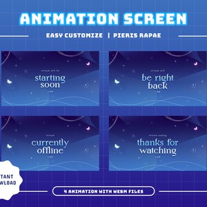 Pieris Rapae Animated Stream Screen/transition/stream Overlay/panels ...