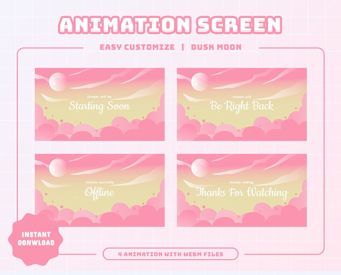 Dusk Moon Animated Stream Package/transition/stream - Etsy