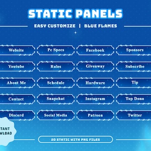 Blue Flames Animated Stream Package/stream Overlay/transition/panel ...