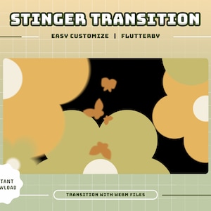 Flutterby Animated Stream Package/green White Theme/twitch Set/panels/green Calm/ Calm Theme ...