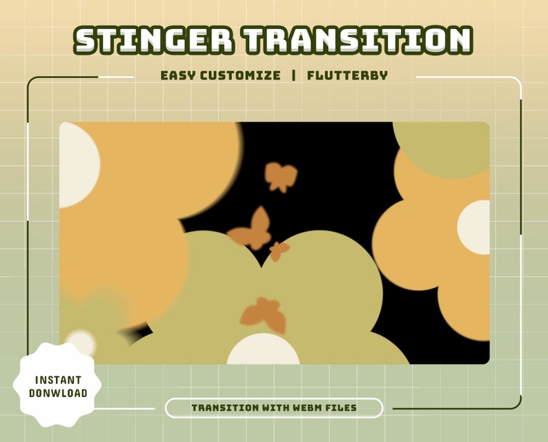Flutterby Animated Stream Package/green White Theme/twitch Set/panels ...