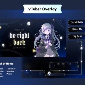 Lilith Vtuber Animated Stream Package/stream Overlay/transition/panels ...