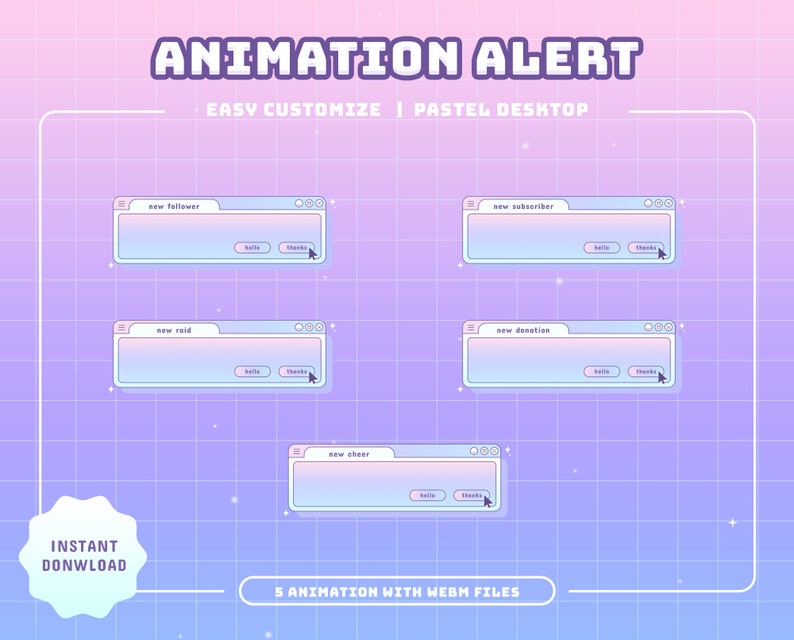 Pastel Desktop Animated Stream Package/stream Overlay/transition/panels ...
