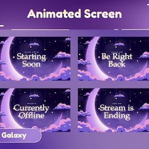 Galactic Dreamweave Animated Stream Pack/galaxy Twitch Overlay/cloud ...