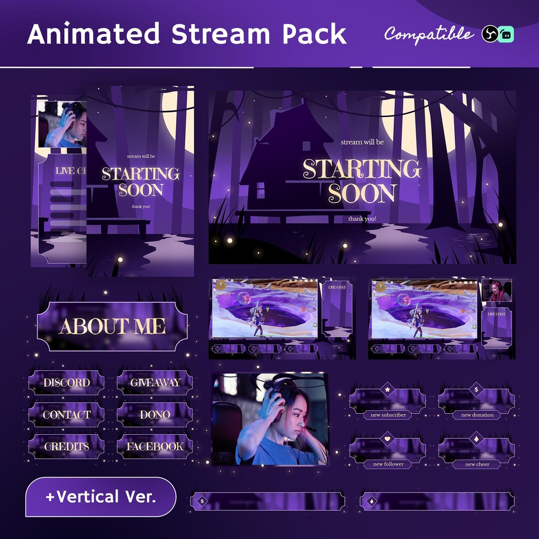 Animated Phantom Forest Stream Overlay: Dark Aesthetic Design for ...