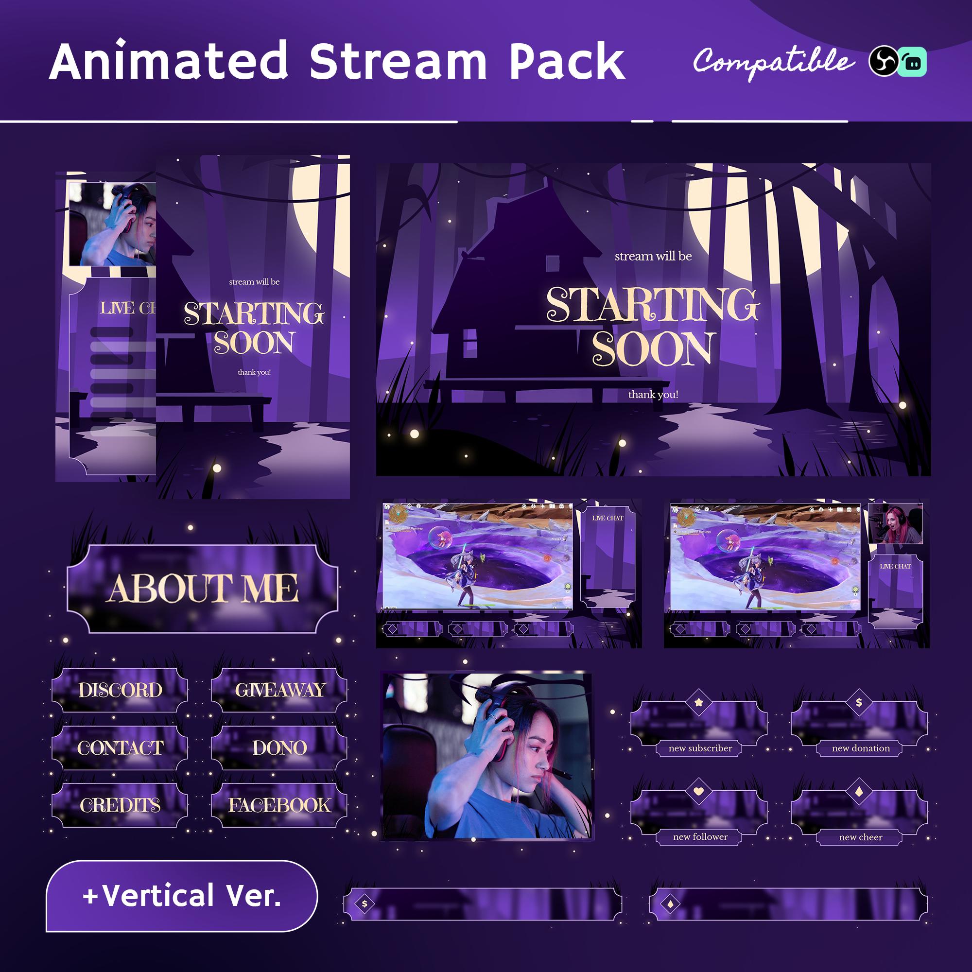 Animated Phantom Forest Stream Overlay: Dark Aesthetic Design for ...