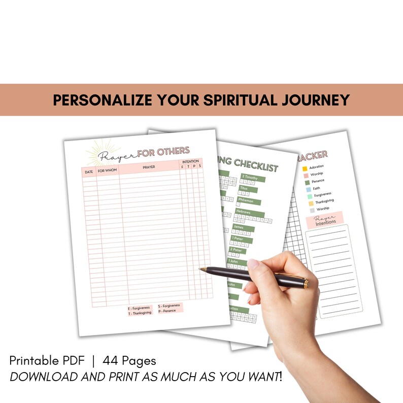 Prayer Journal | Bible Study Guide | Christian Planner | Bible ...