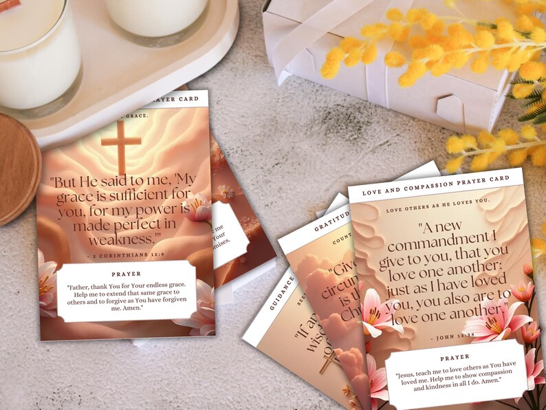 Daily Prayer Cards - Printable Prayer Journal - Christian Affirmation ...