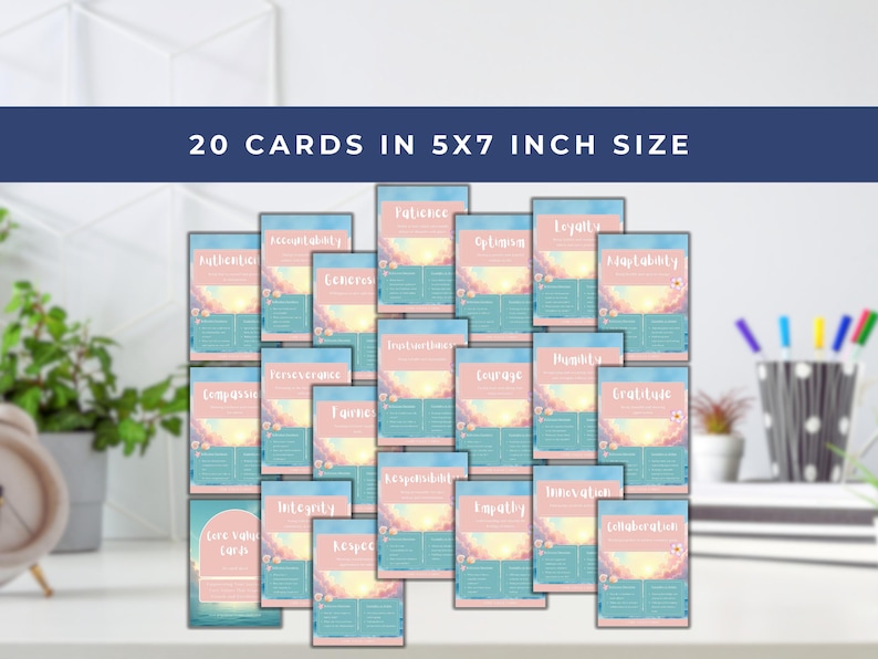 Core Values Cards - Printable Therapy Tools - Self Development - Values ...