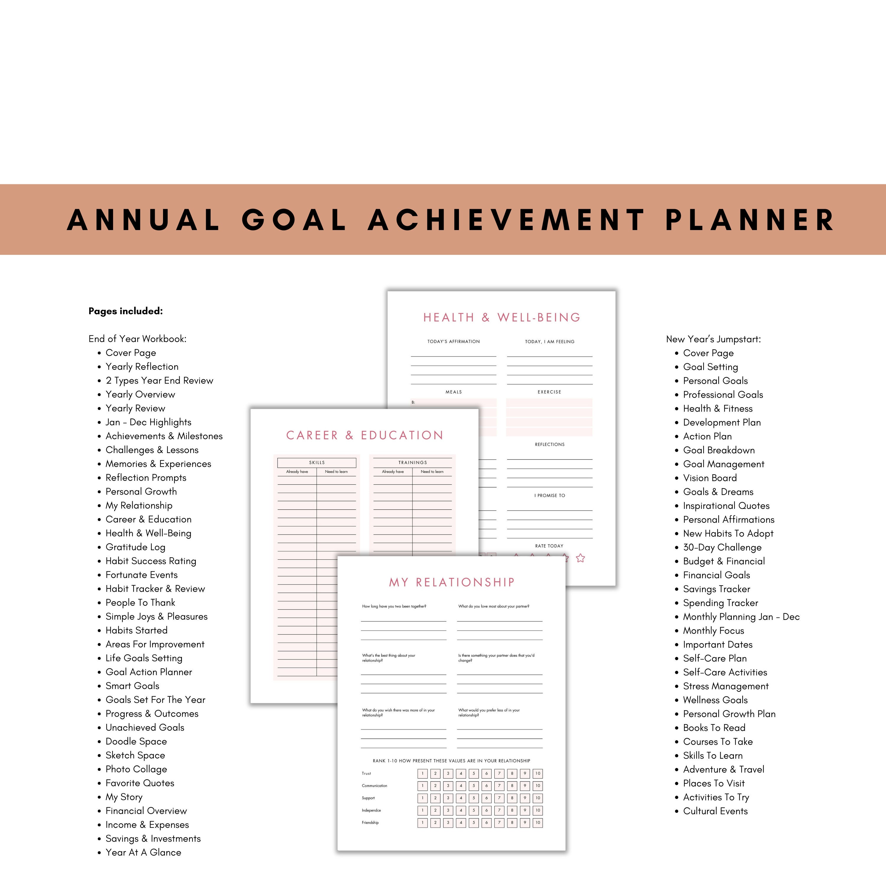 Goal Setting Goal Tracker Printable Productivity Planner Goal Journal ...