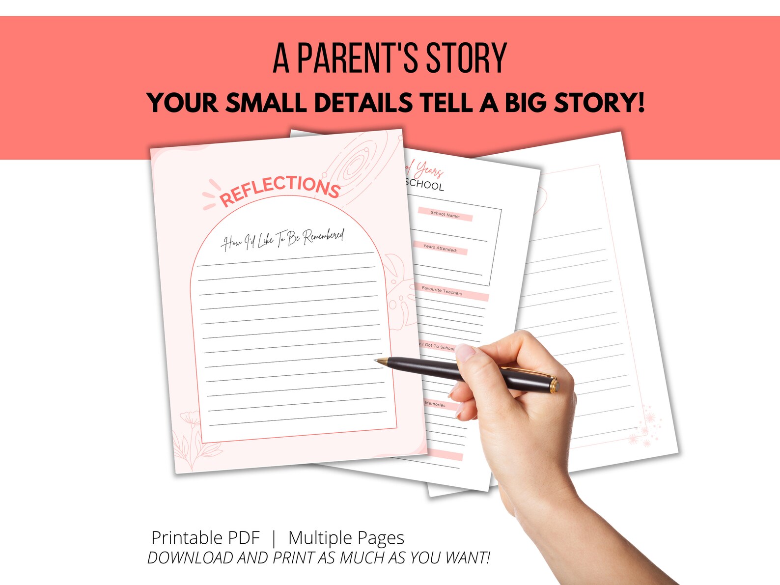 Parent's Story | Grandparent's Story | Printable PDF | Instant Download ...