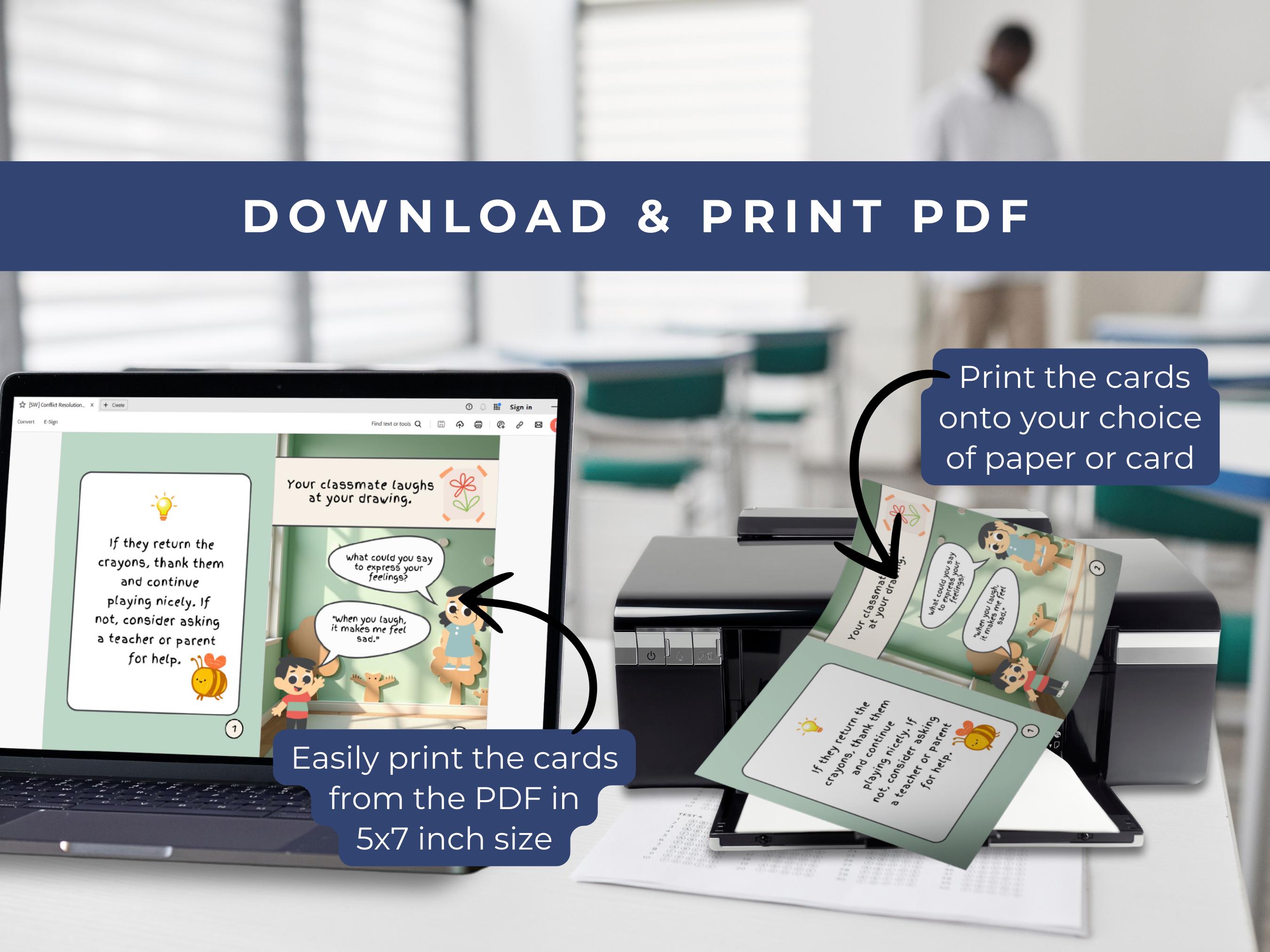 Printable Conflict Resolution Skill Cards - 25 Scenarios for Kids ...