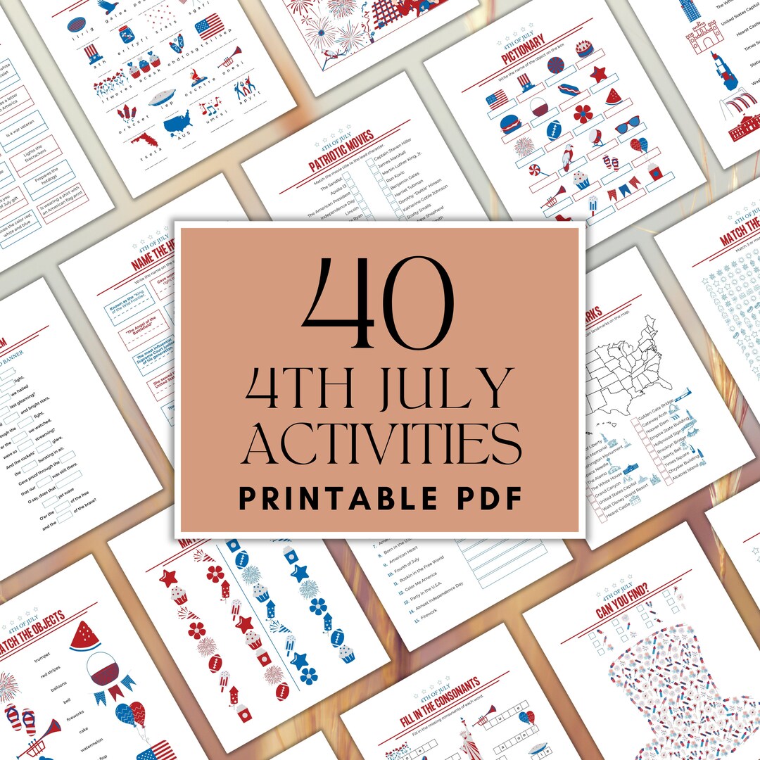 4th of July Printables | Educational Printable | July 4th Game for Kid ...