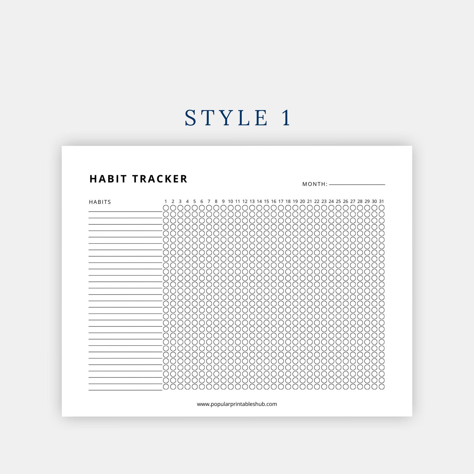 Monthly Habit Track | Daily Habit Tracker | Routine Tracker | Goal ...