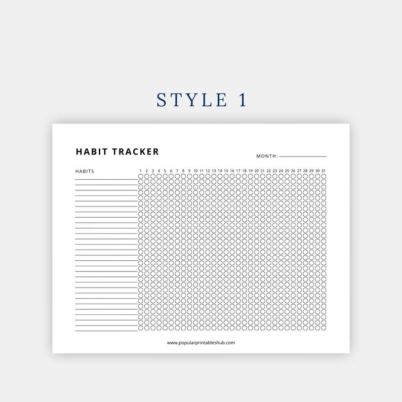 Monthly Habit Track | Daily Habit Tracker | Routine Tracker | Goal ...