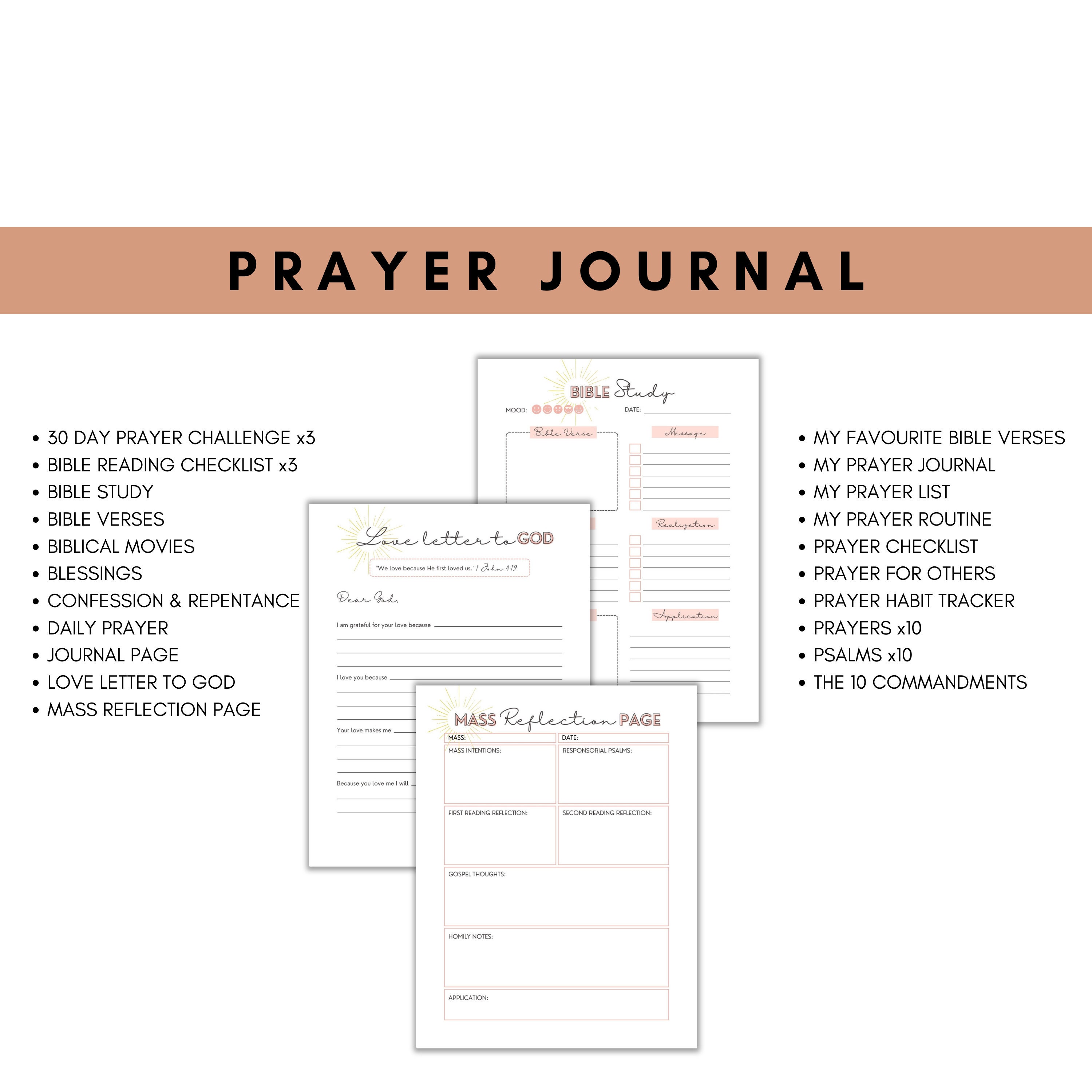 Prayer Journal | Bible Study Guide | Christian Planner | Bible ...