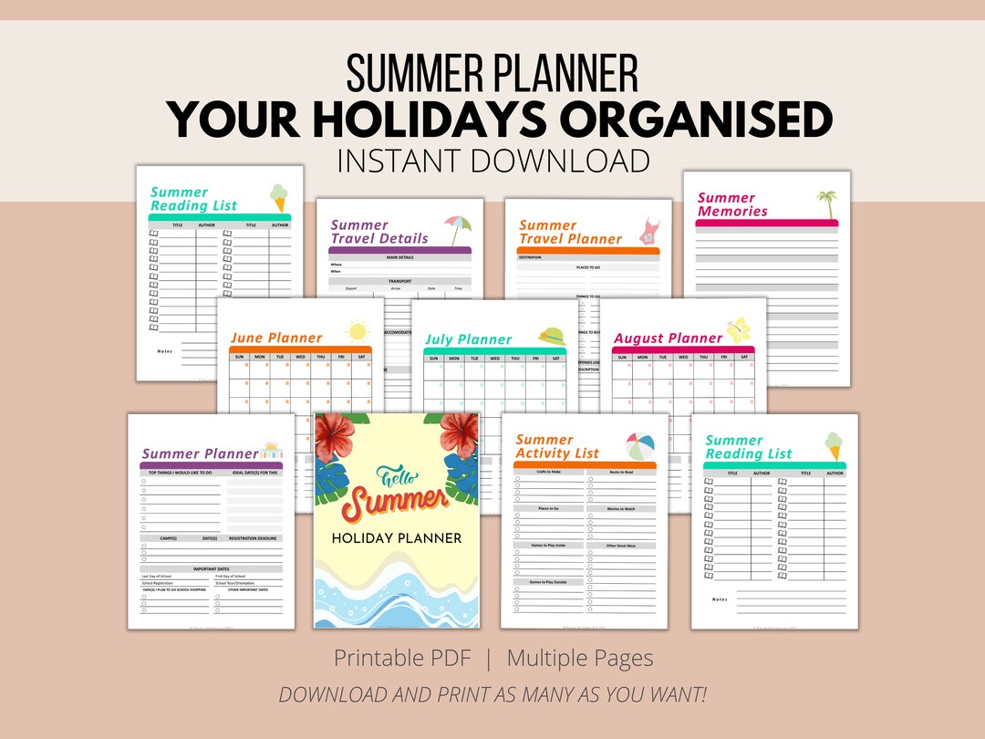 Instant Download | Travel Vacation Planner | Vacation Printable ...