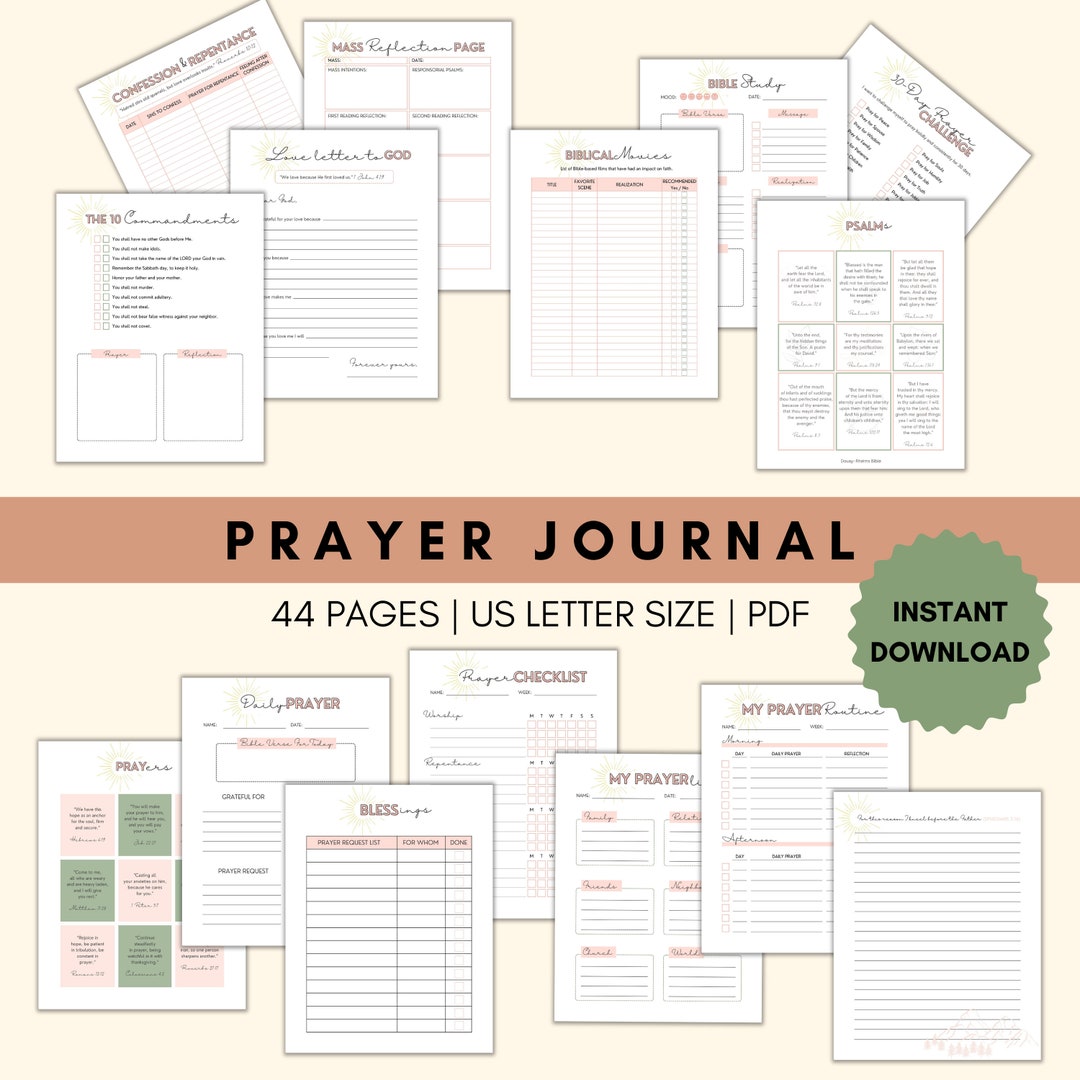 Prayer Journal | Bible Study Guide | Christian Planner | Bible ...