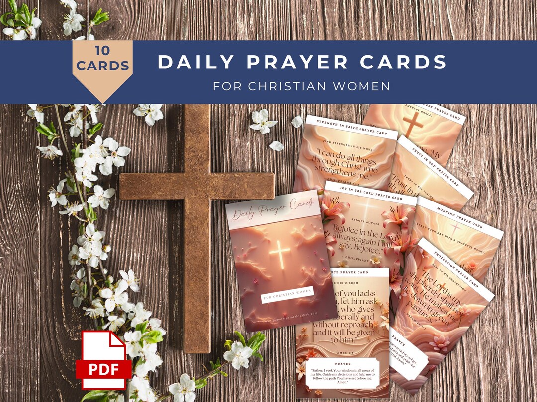 Daily Prayer Cards - Printable Prayer Journal - Christian Affirmation ...