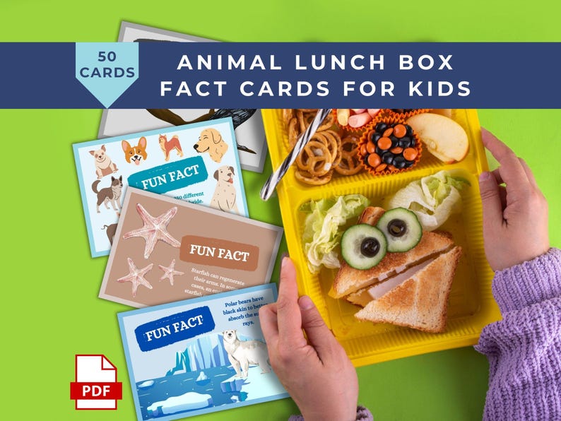 Fun Fact Cards for Kids - Printable Lunchbox Notes - Educational Cards ...