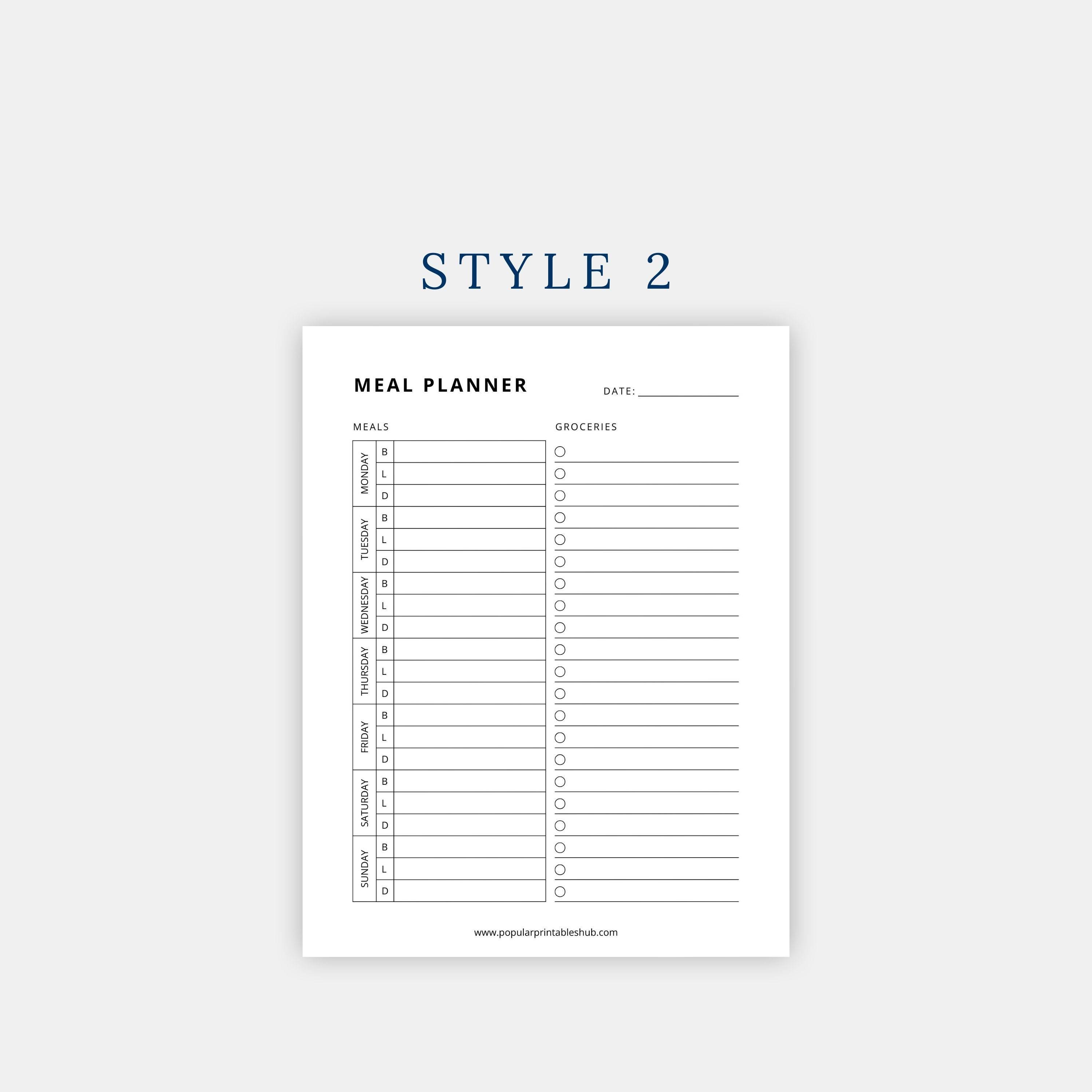 Weekly Meal Planner | Grocery List | Adhd Friendly Planner | Menu Plan ...