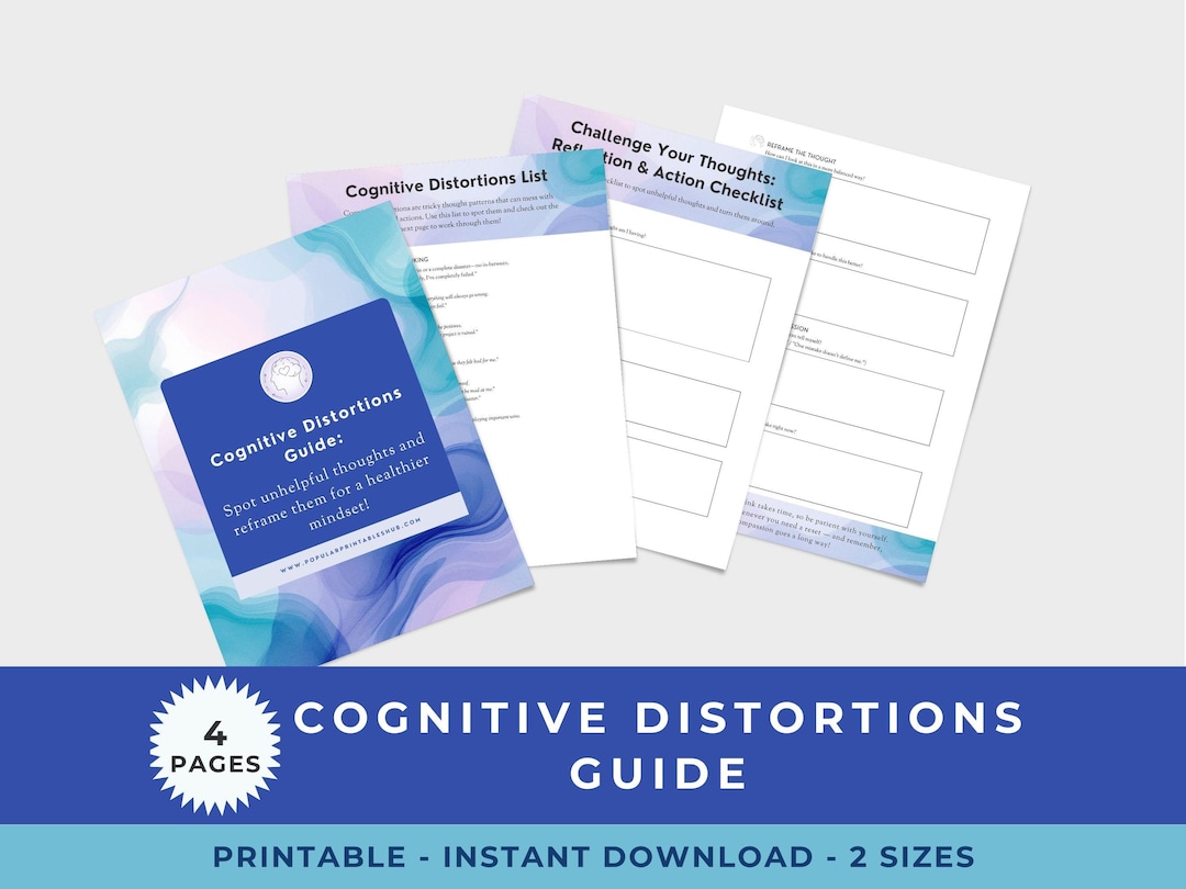 Cognitive Distortions Guide: User-friendly Worksheets for Therapy ...