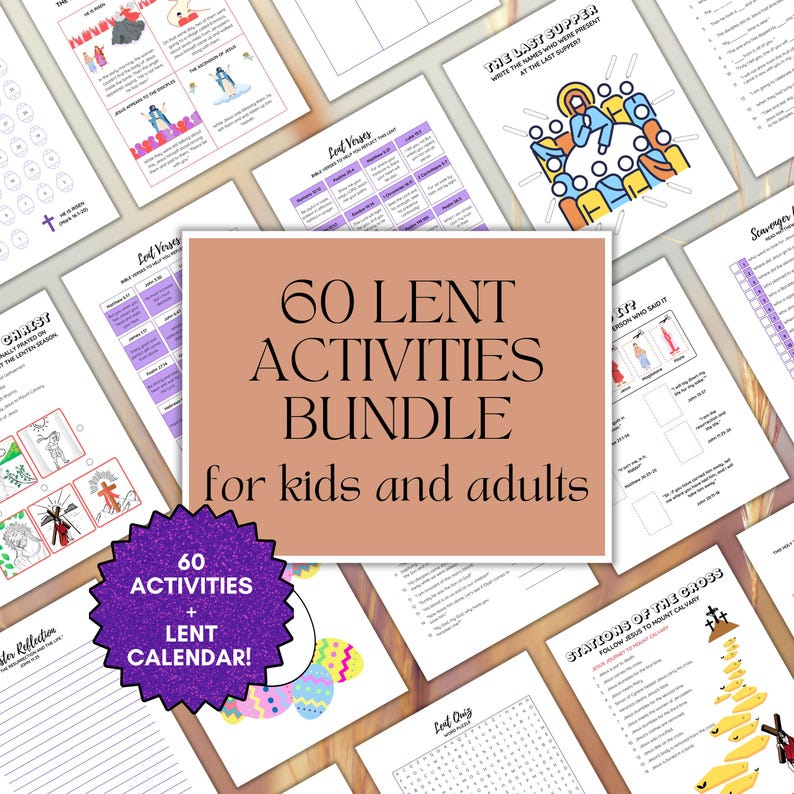Lent Activity Sheets, Printable Kids Crafts, Bible Story Activities ...