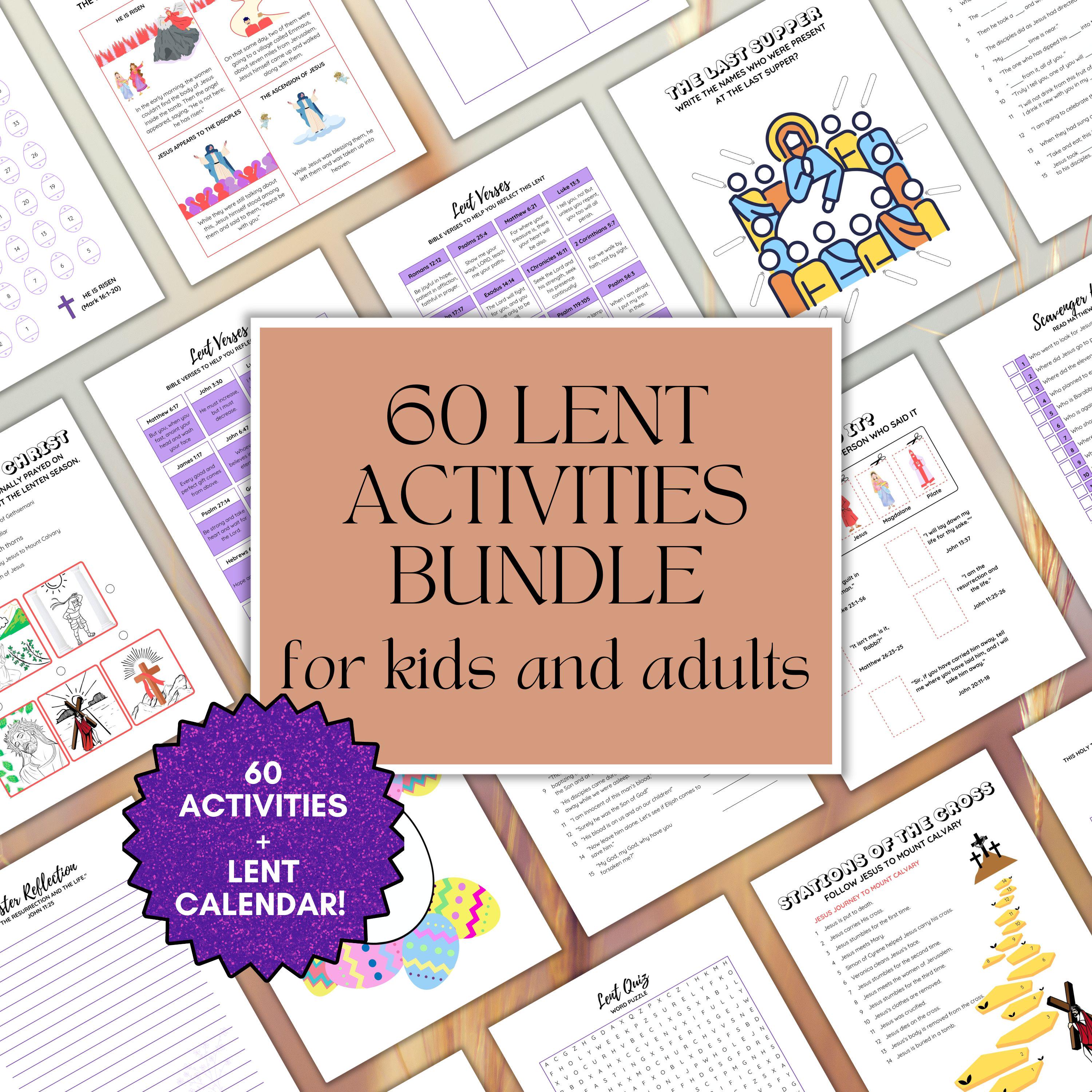 Lent Activity Sheets, Printable Kids Crafts, Bible Story Activities ...