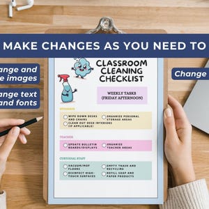 Classroom Cleaning Checklist - Printable Checklist for Teachers - Easy ...