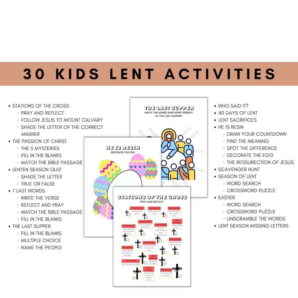 Catholic Lent | Lenten Calendar | Catholic Coloring Pages | Easter ...