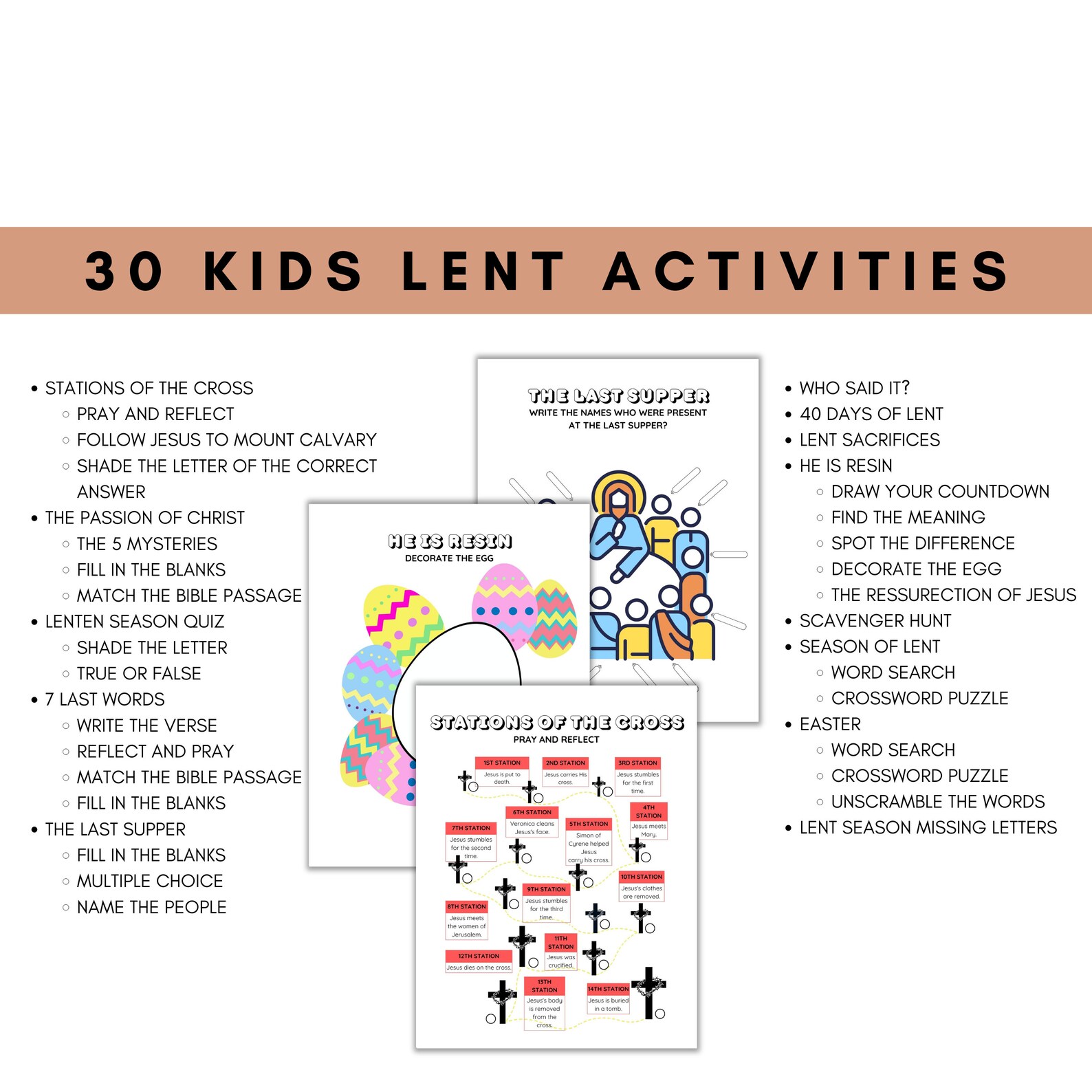 Catholic Lent | Lenten Calendar | Catholic Coloring Pages | Easter ...