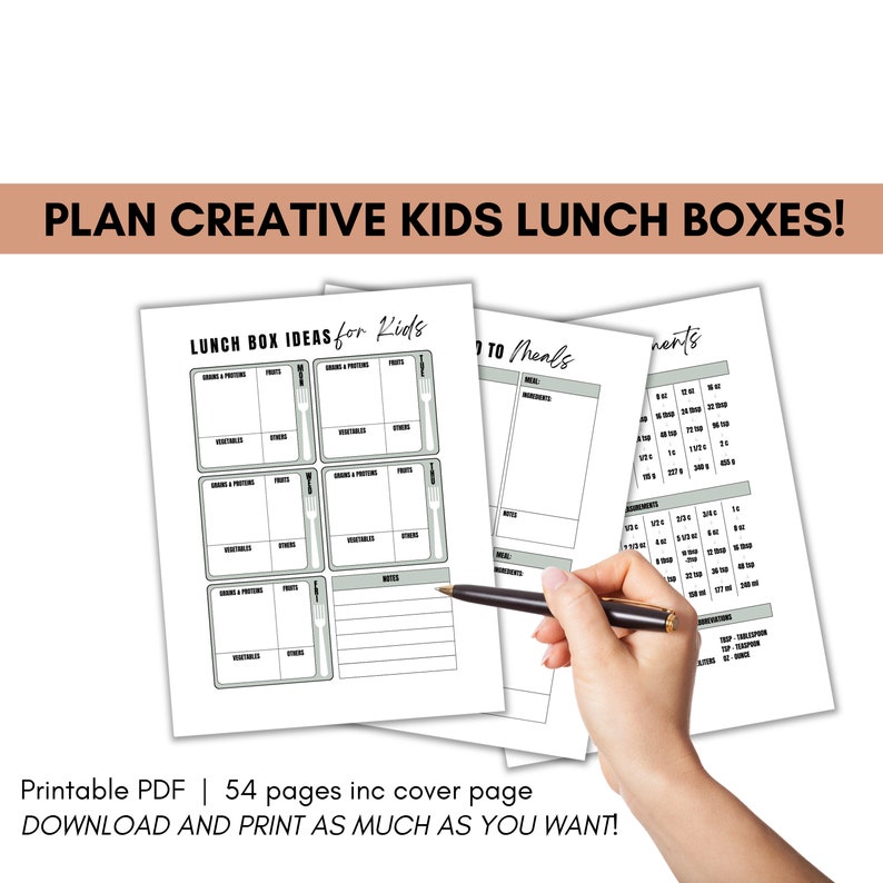 Meal Planner Printable | Recipe Template | Recipe Card | Weekly Menu ...