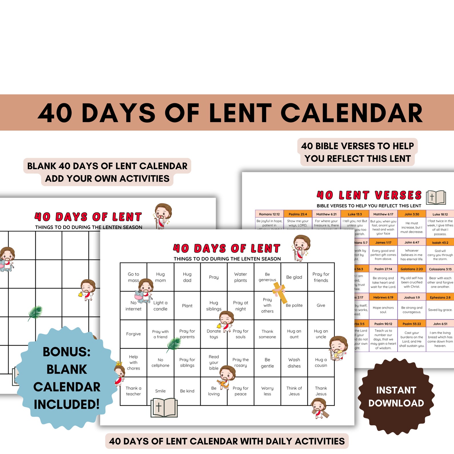 Lent for Kids | Family Lent Activity | Easter Activity for Kids | Ash ...