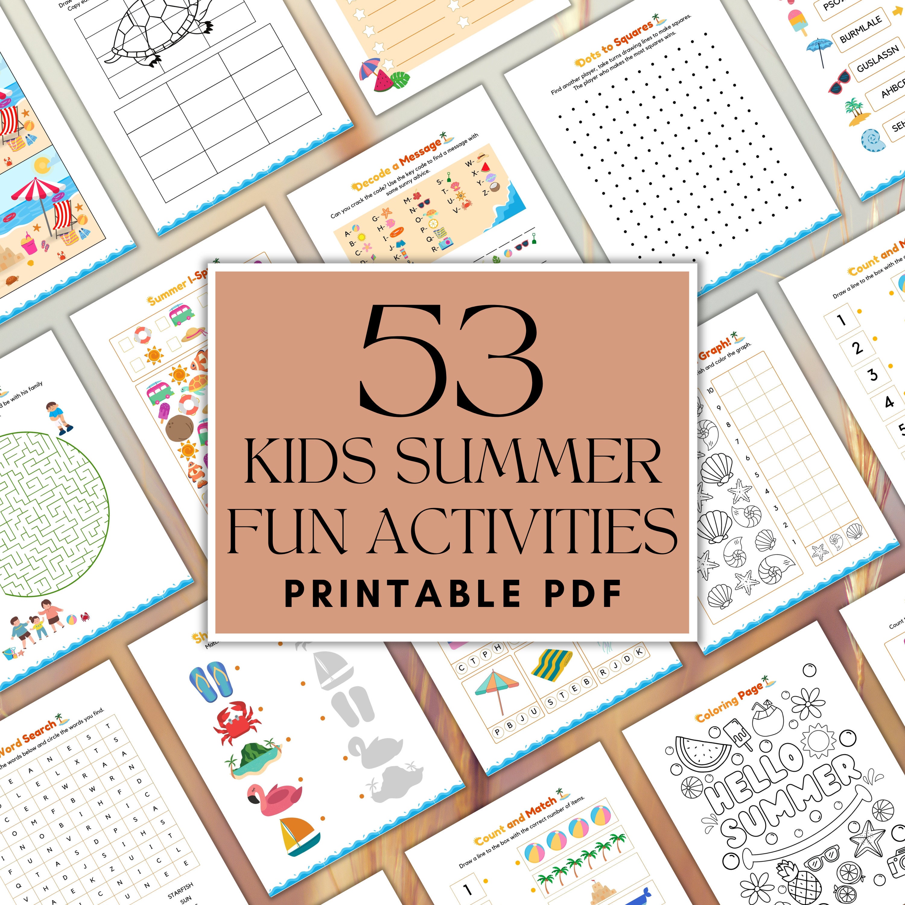Summer Coloring Pages | Printable Summer Activity | Kids Activity Pack ...