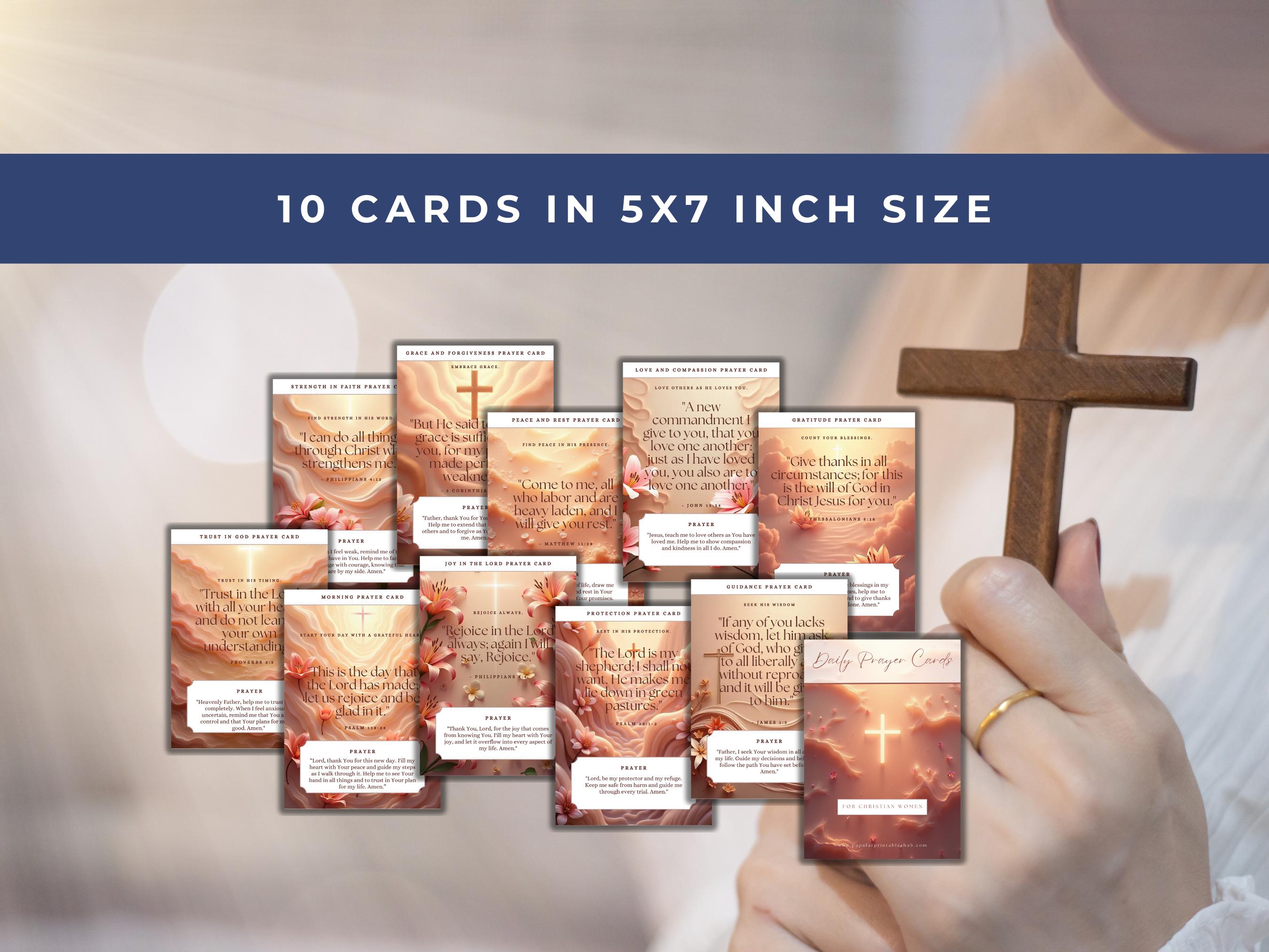Daily Prayer Cards Printable Prayer Journal Christian Affirmation Cards ...