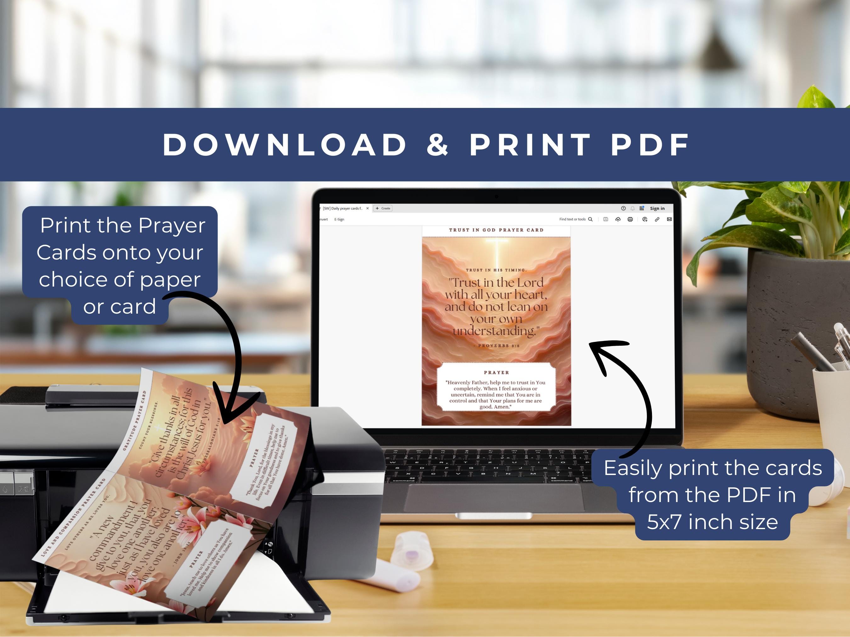 Daily Prayer Cards - Printable Prayer Journal - Christian Affirmation ...