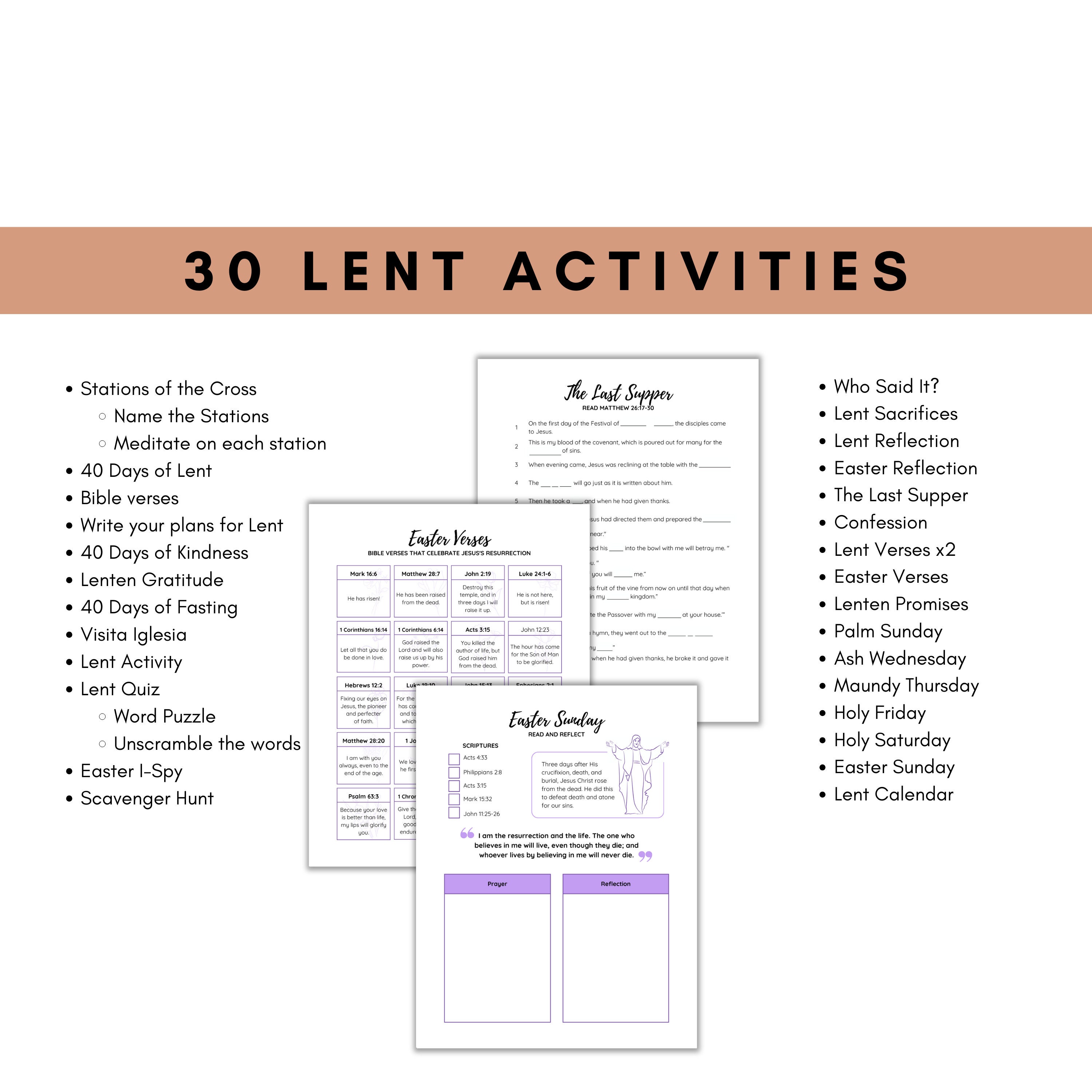 Catholic Lent Activities | Lent Countdown | Family Lent Activity ...