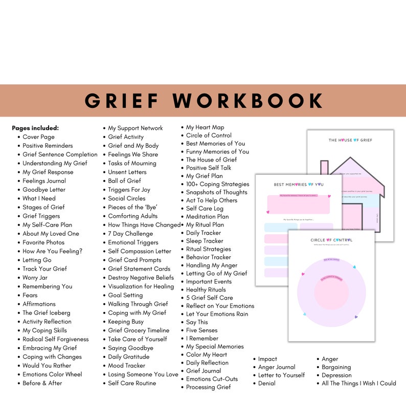 Grief Journal | Printable Template | Sympathy Gift | Stages of Grief ...