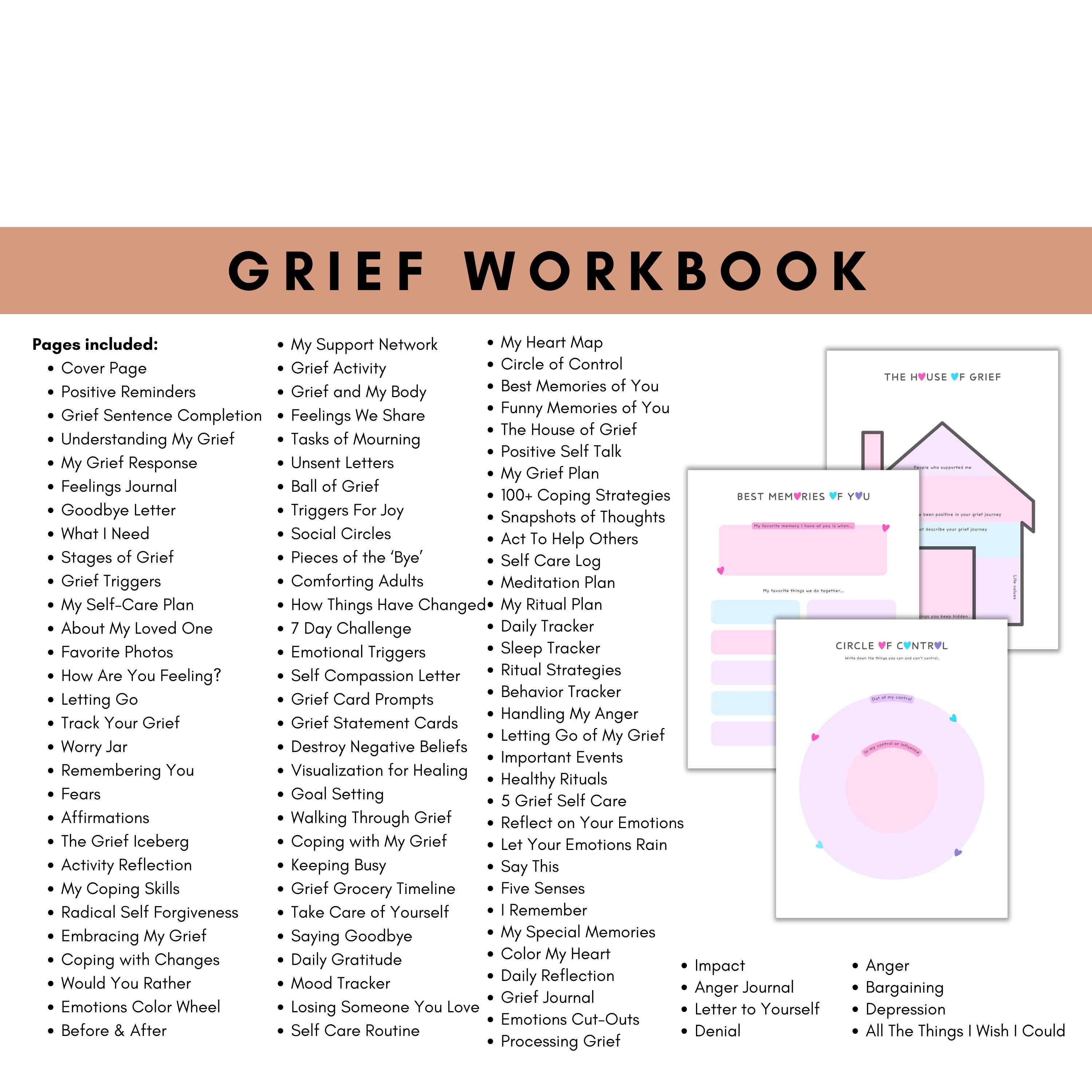 Grief Journal | Printable Template | Sympathy Gift | Stages of Grief ...