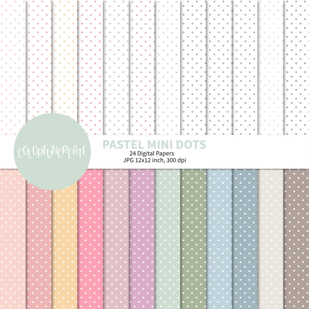 SALE Pastel Mini Dots Digital Papers, Seamless Patterns for ...