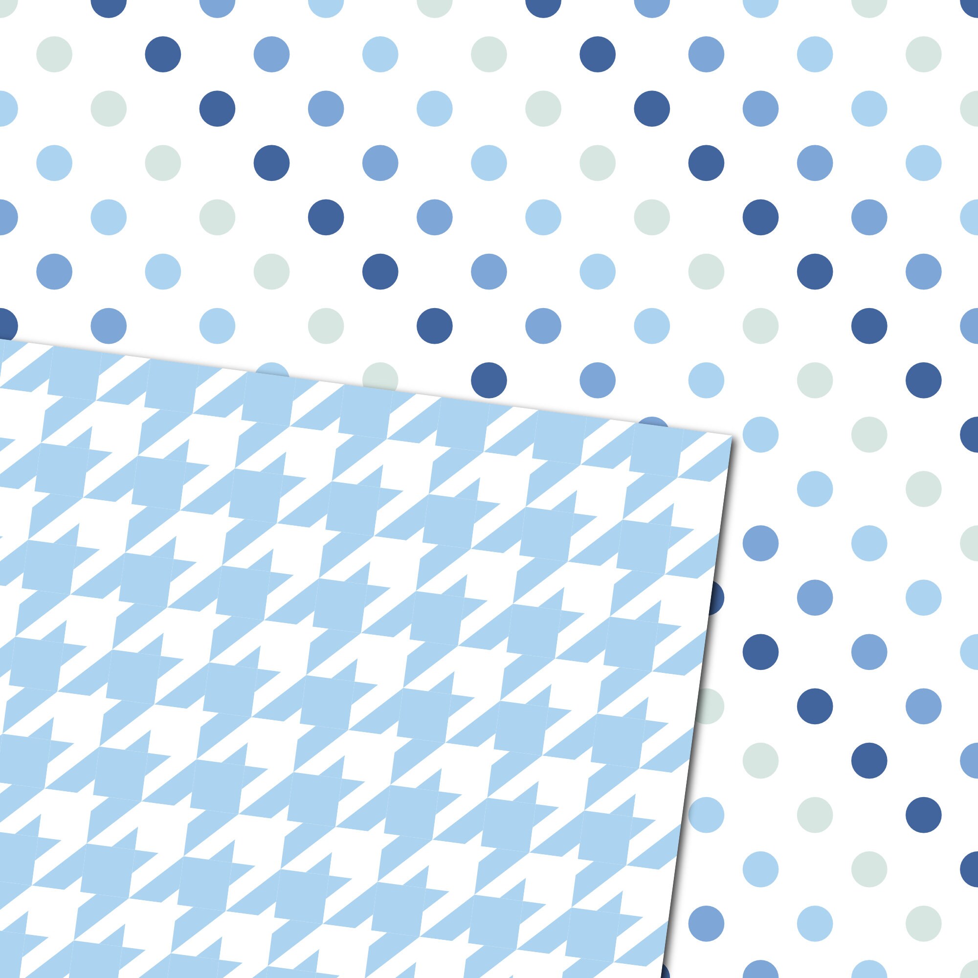 SALE Shades of Blue Digital Papers, Blue and White Digital Paper Pack ...