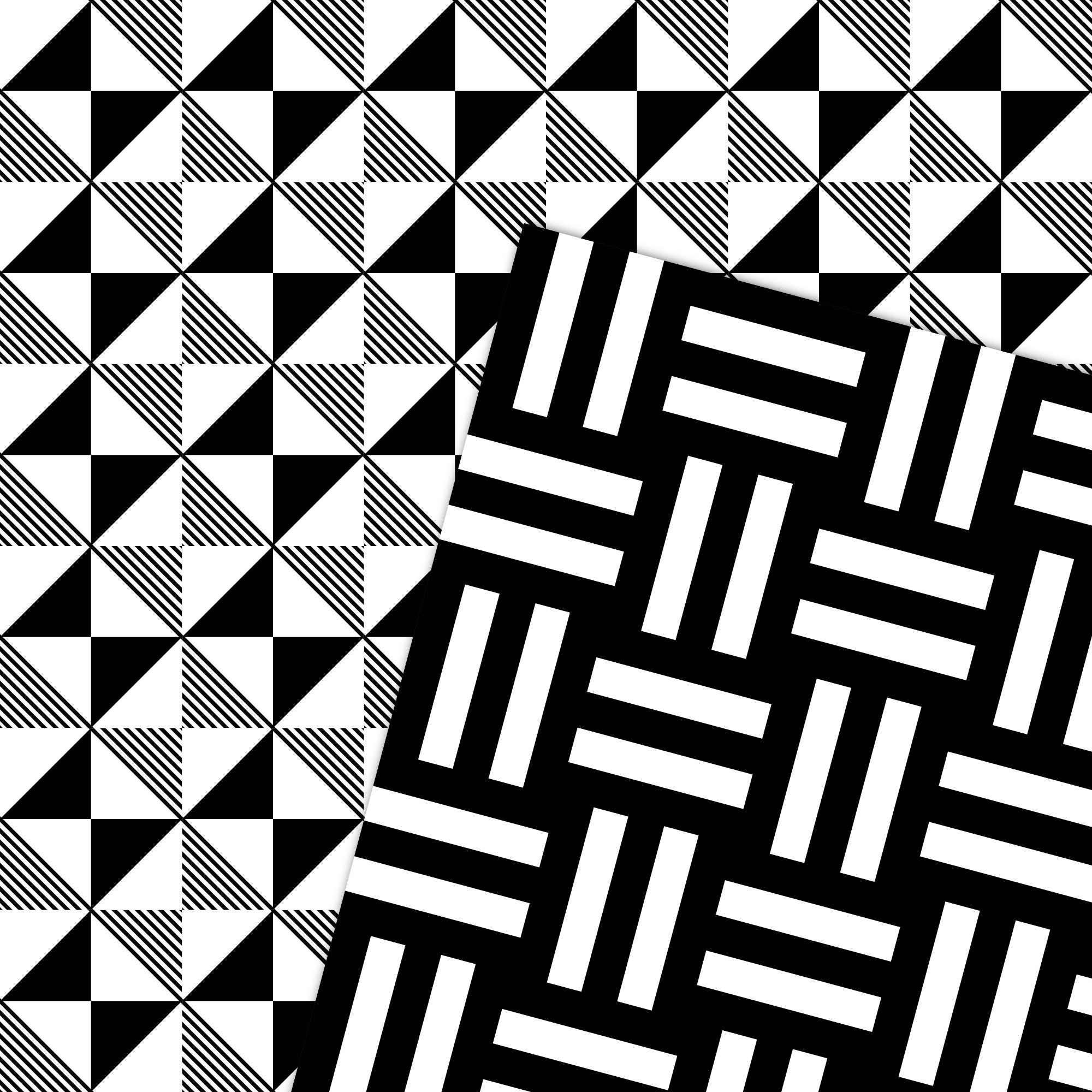SALE Black and White Geometric Digital Papers, Printable Abstract ...
