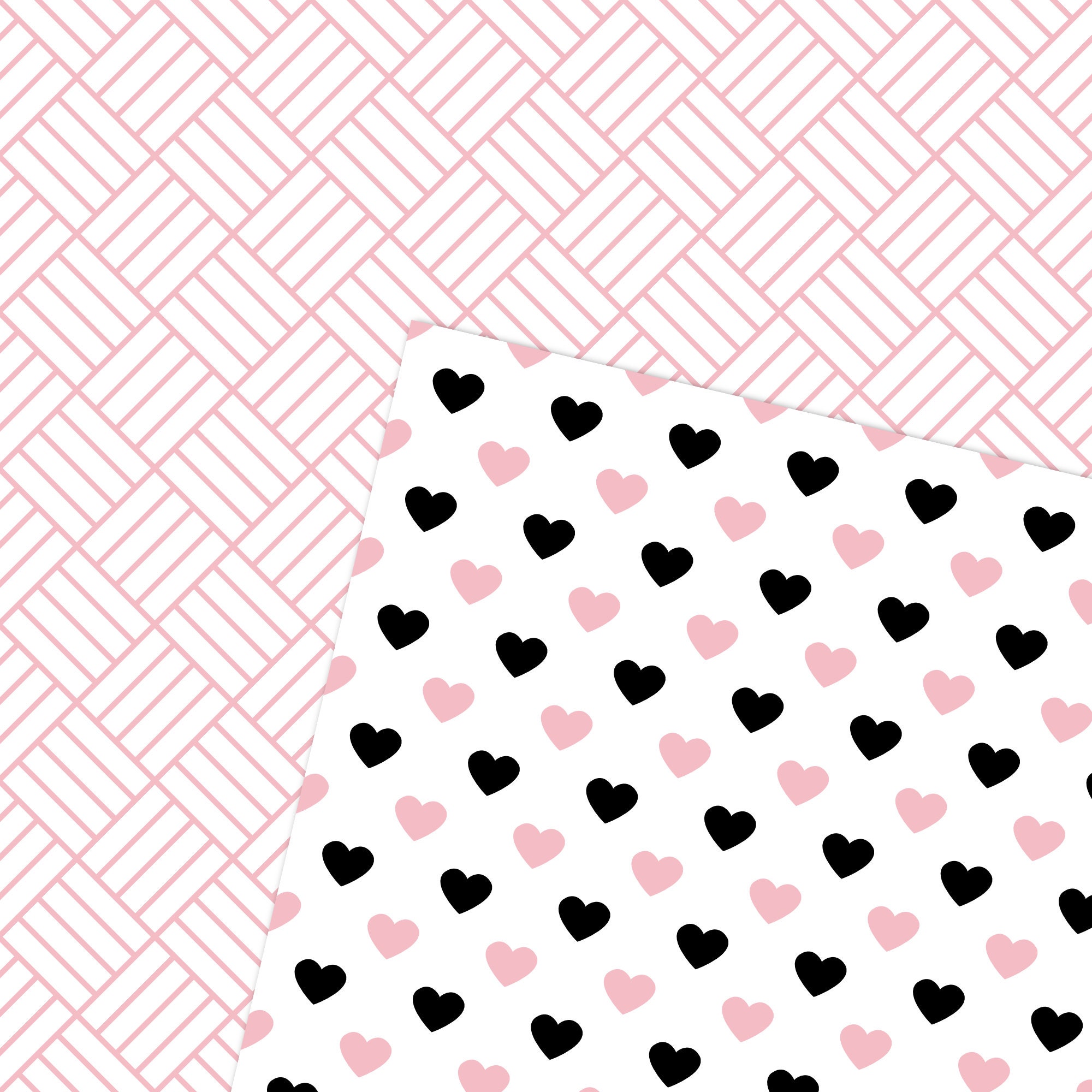 SALE Light Pink and Black Digital Papers, Pink and Black Digital Paper ...