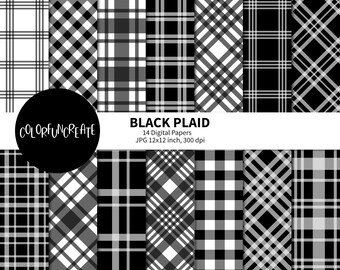 SALE Black and White Geometric Digital Papers, Printable Abstract ...