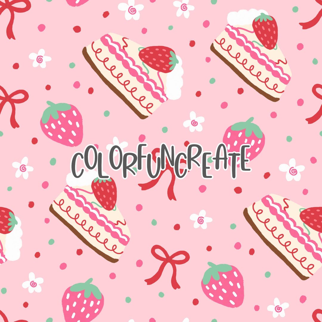 Strawberry Shortcake Seamless Pattern Summer Fruit Fabric Design ...