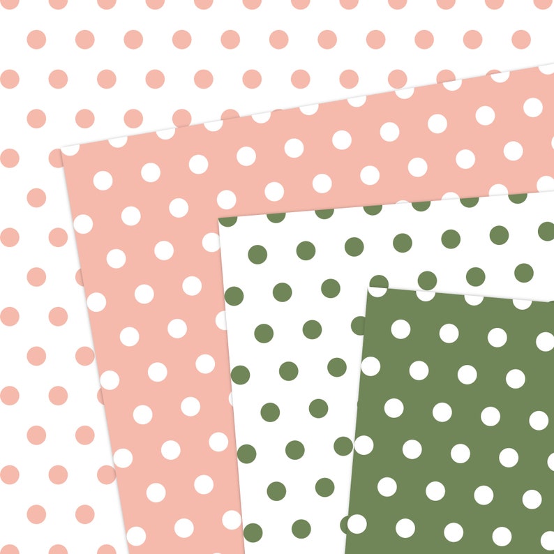 SALE Colorful Dots Digital Papers, Seamless Patterns for Scrapbooking ...